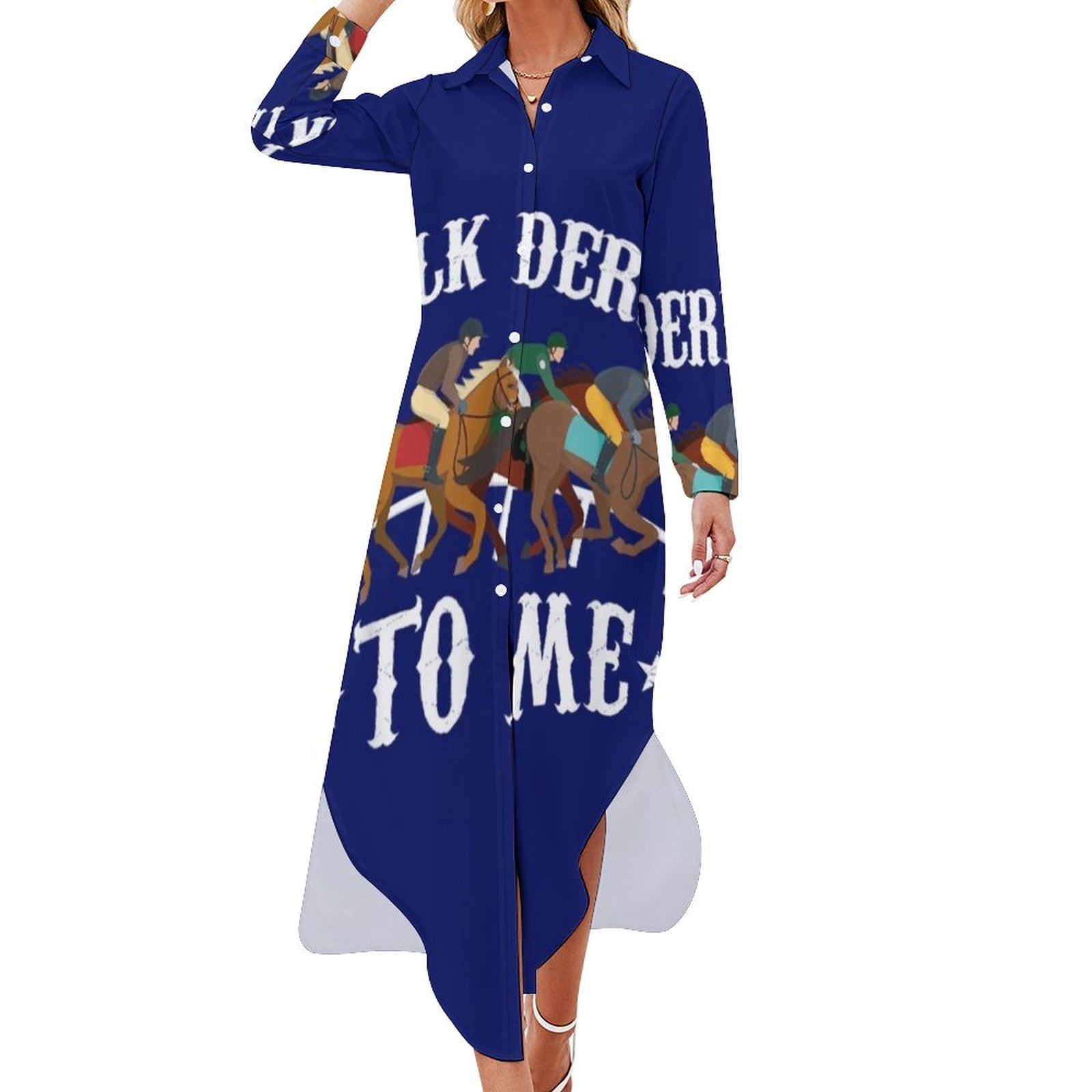Kentucky derby kentucky (4) Long Sleeved Shirt Dress - Walmart.com