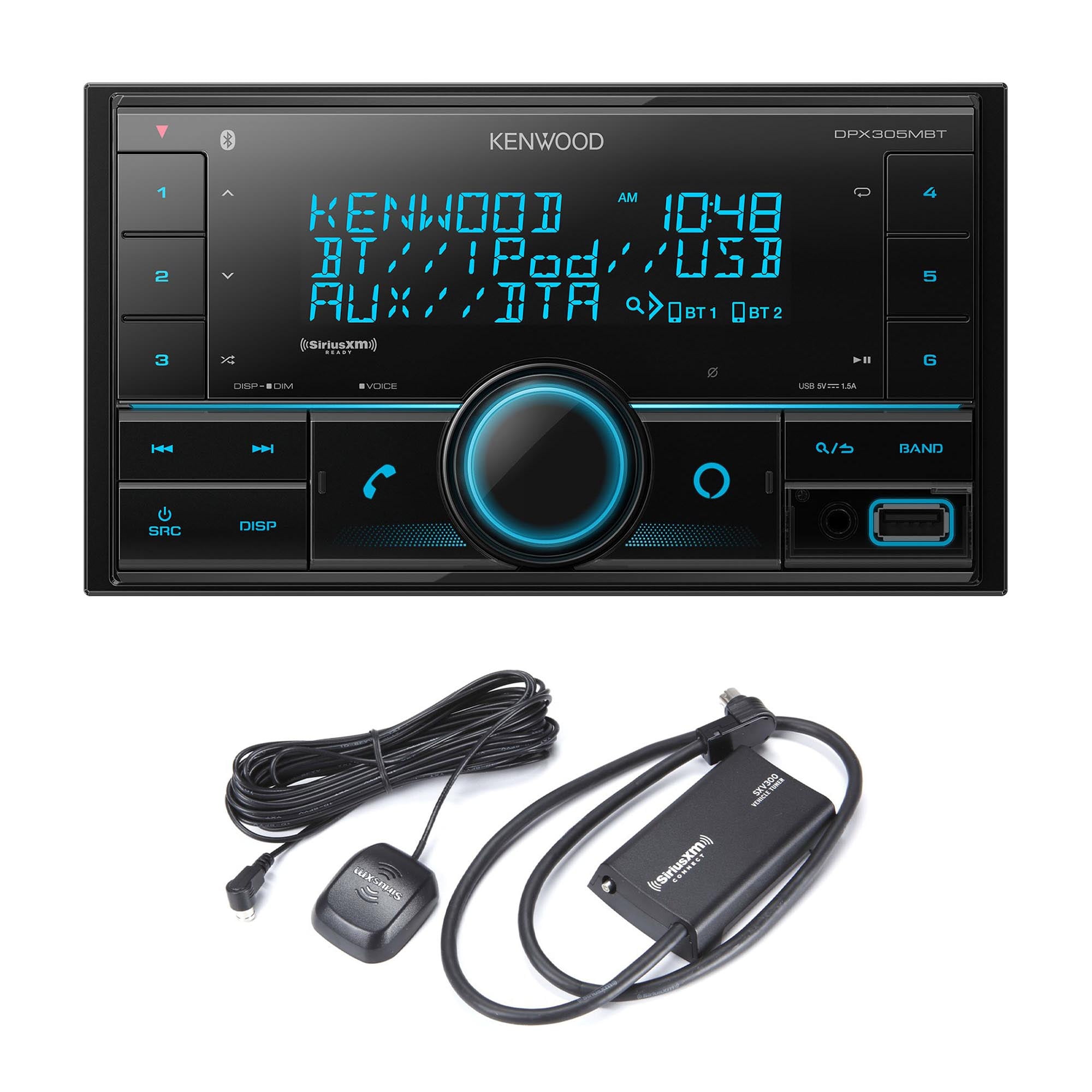 Kenwood Car Audio System: DPX305MBT Bluetooth USB Double DIN Receiver ...
