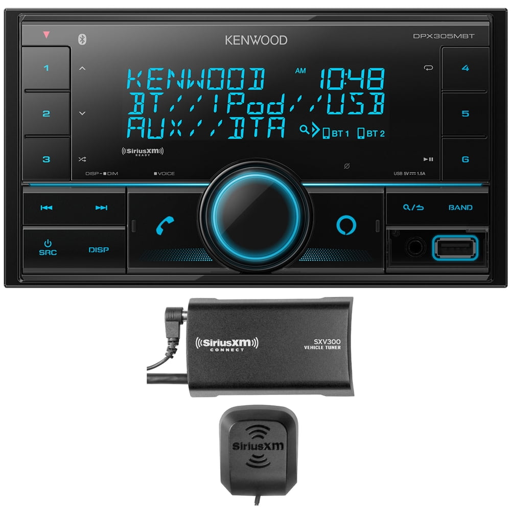 Kenwood DPX305MBT Double-DIN Digital Media Receiver with SiriusXM Tuner ...