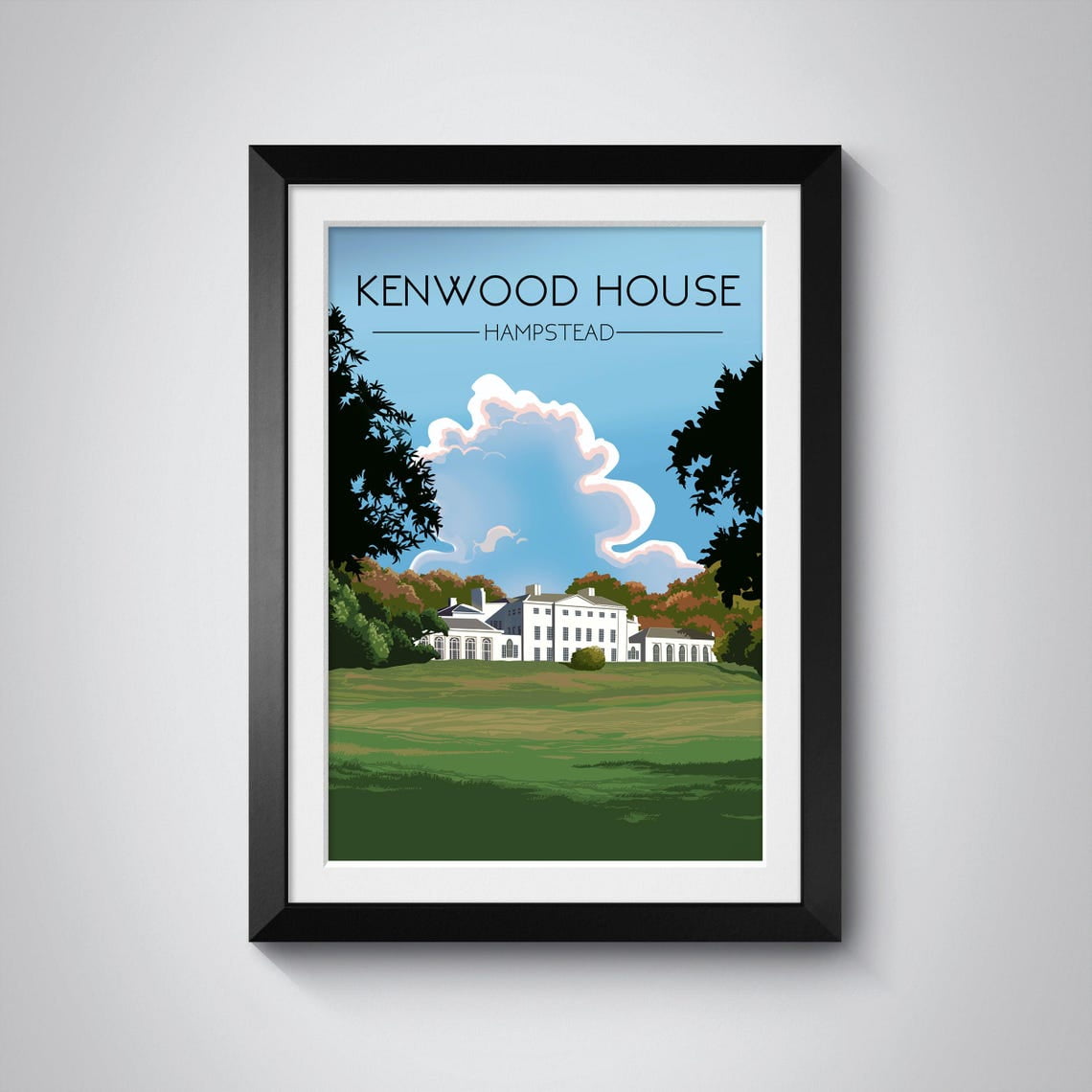 Kenwood House Poster, London Travel Print, Hampstead Heath Wall Art ...
