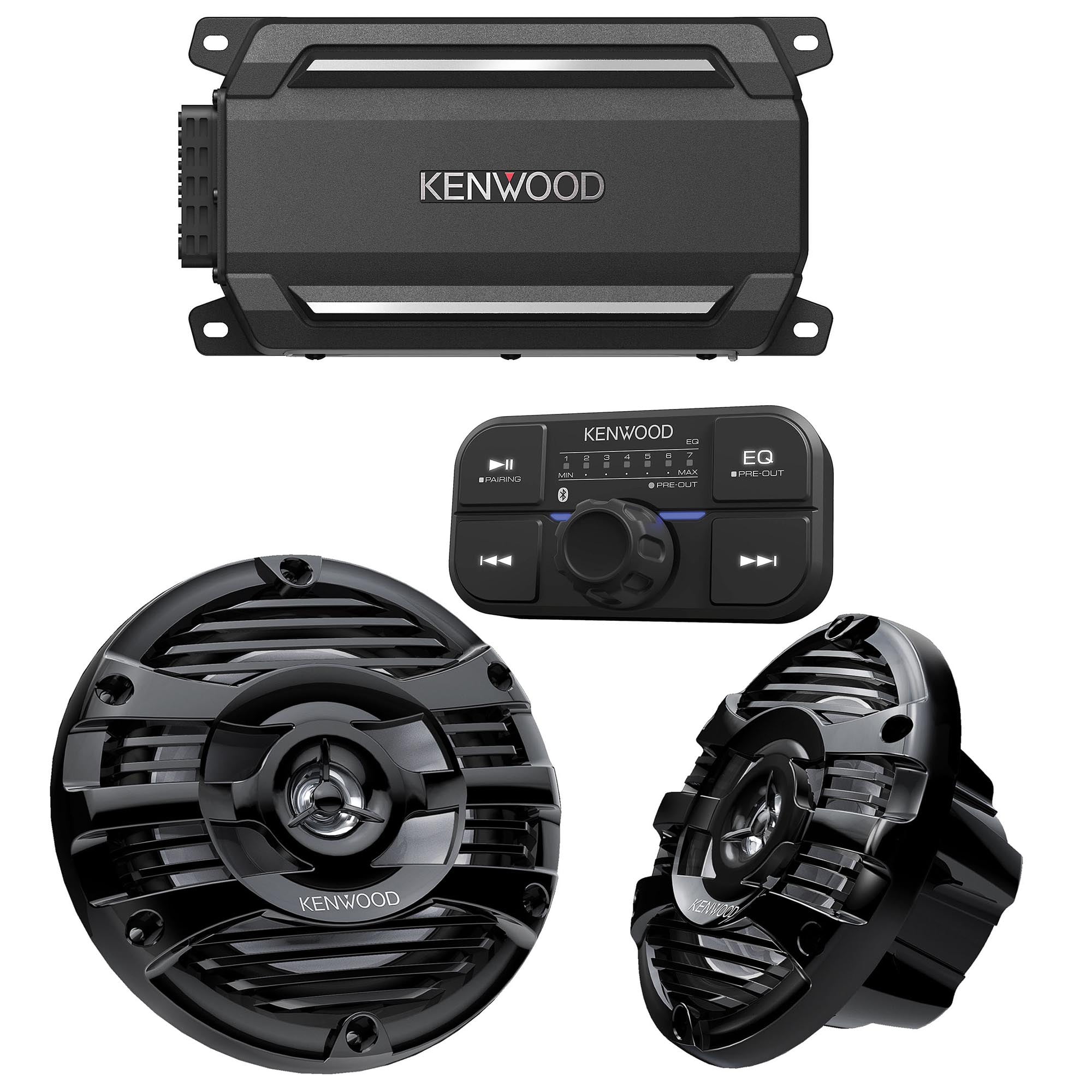 Kenwood KAC-M5024BT 4 Channel Bluetooth, Waterproof Compact Amplifier ...