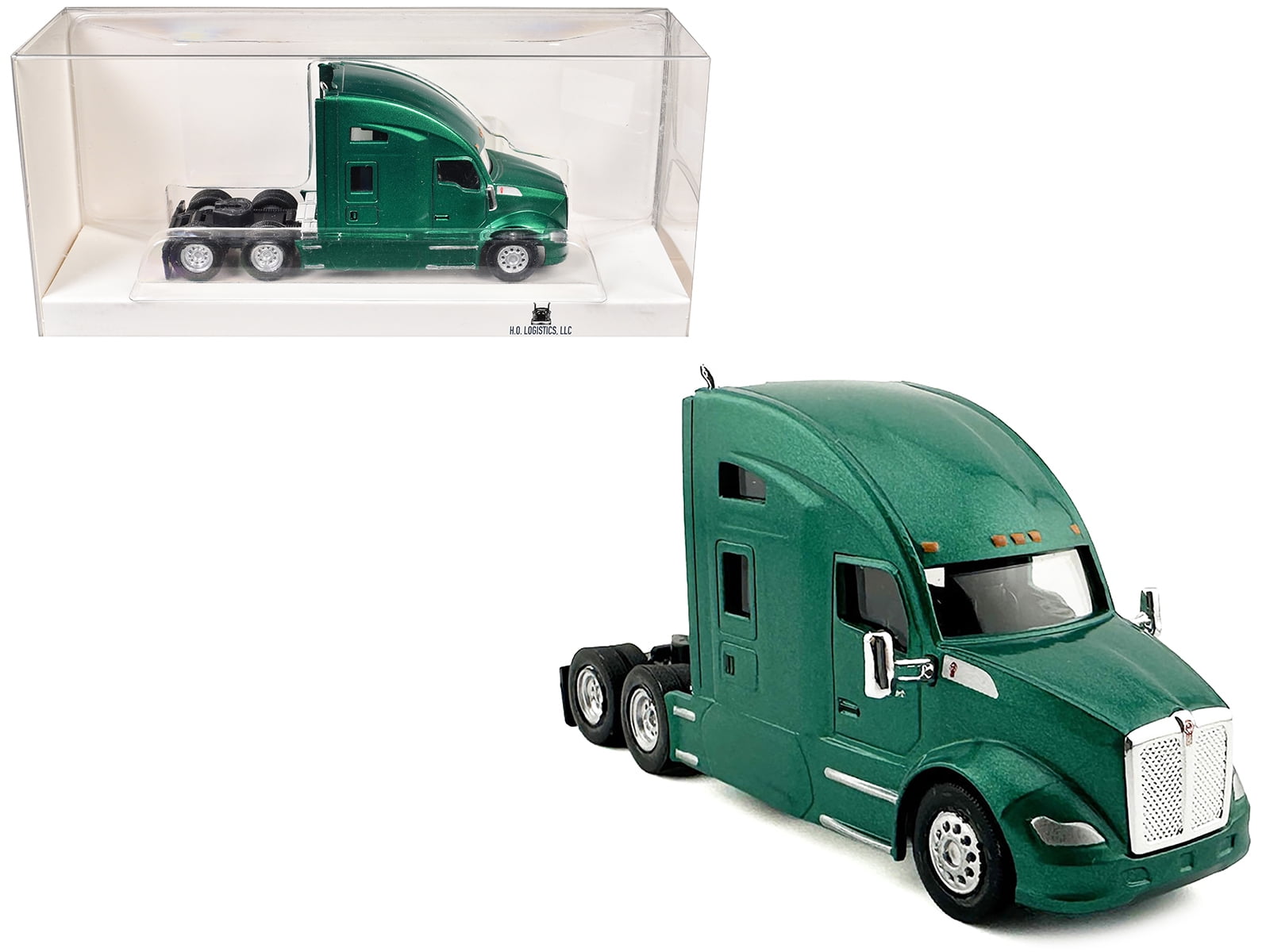 Kenworth T680 Sleeper Cab Green Metallic 1/87 (HO) Plastic Model Car by ...