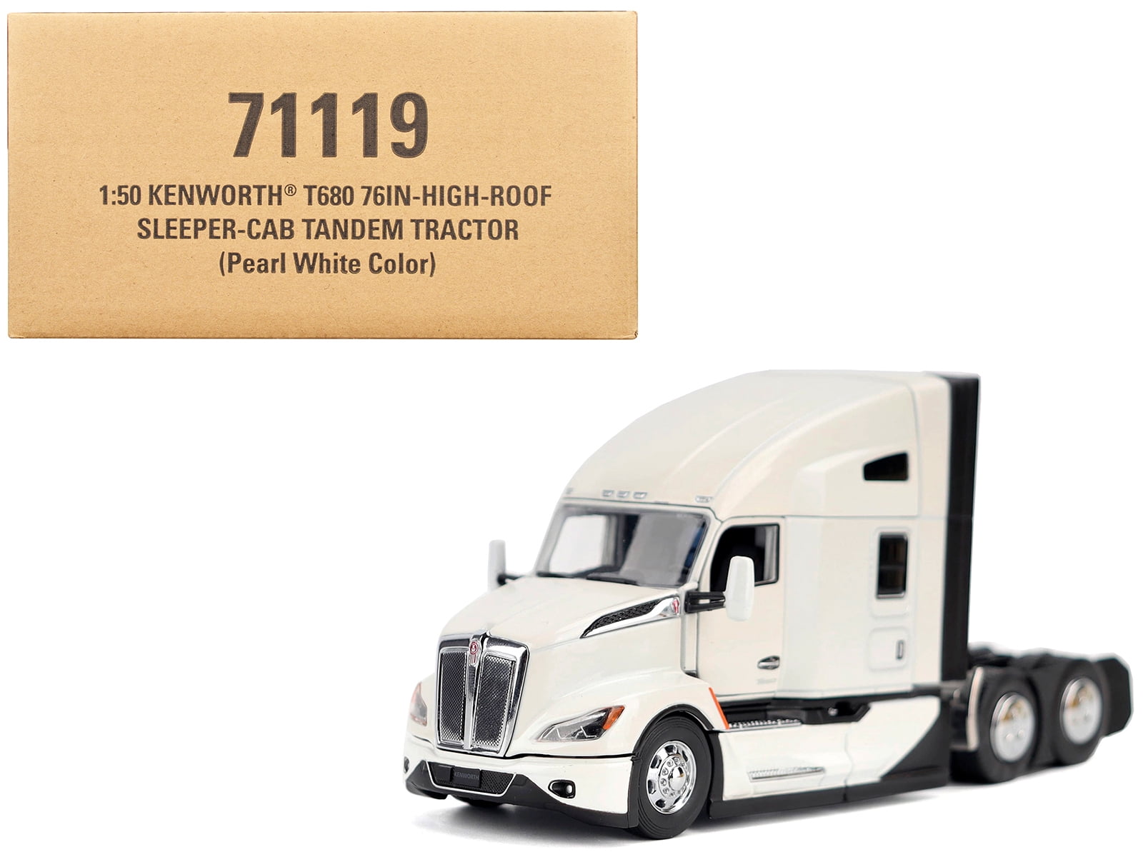 Kenworth T680 Truck Tractor Pearl White "Transport Series" 1/50 Diecast ...