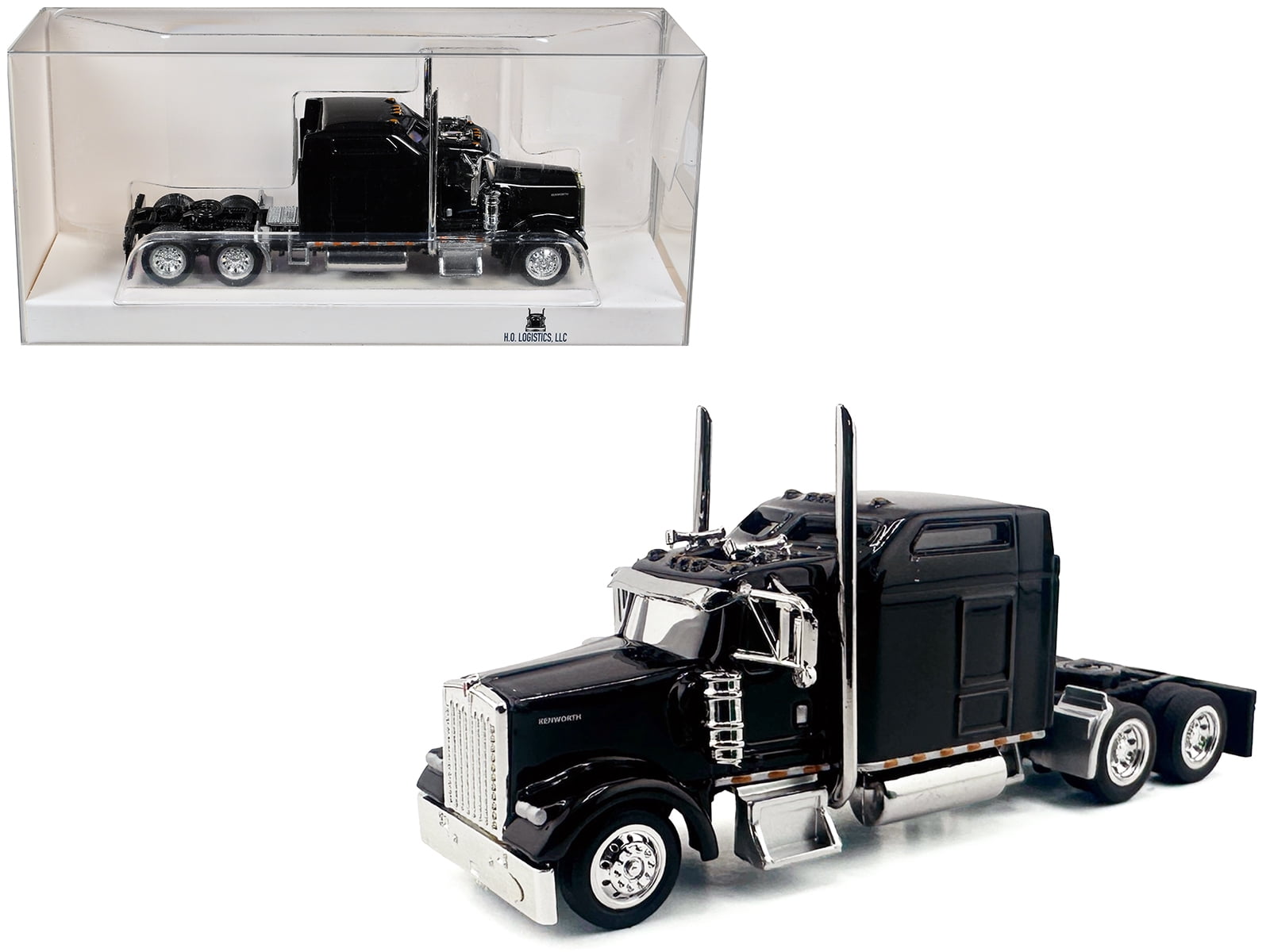 Kenworth W900L Truck Tractor with Sleeper Cab Black 1/87 (HO) Scale ...