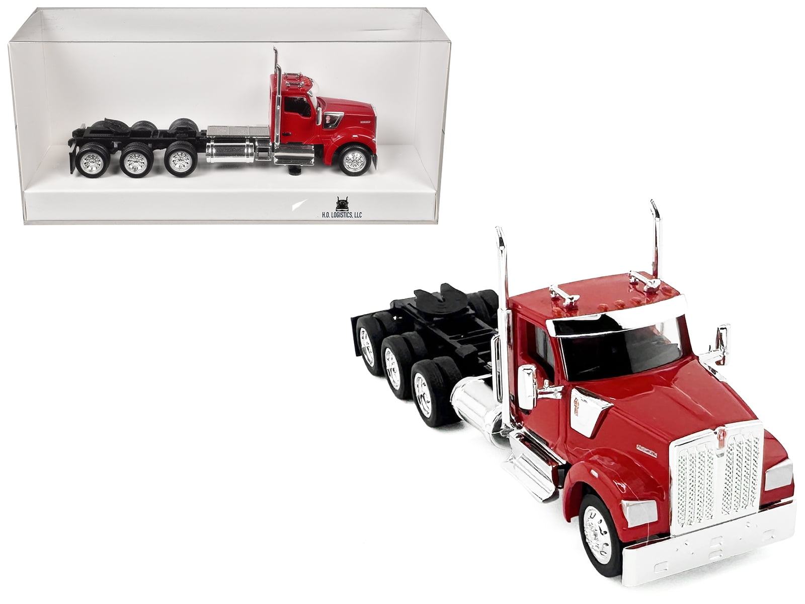 Kenworth W990 3-Axel Day Cab Red 1/87 (HO) Scale Plastic Model Car by ...