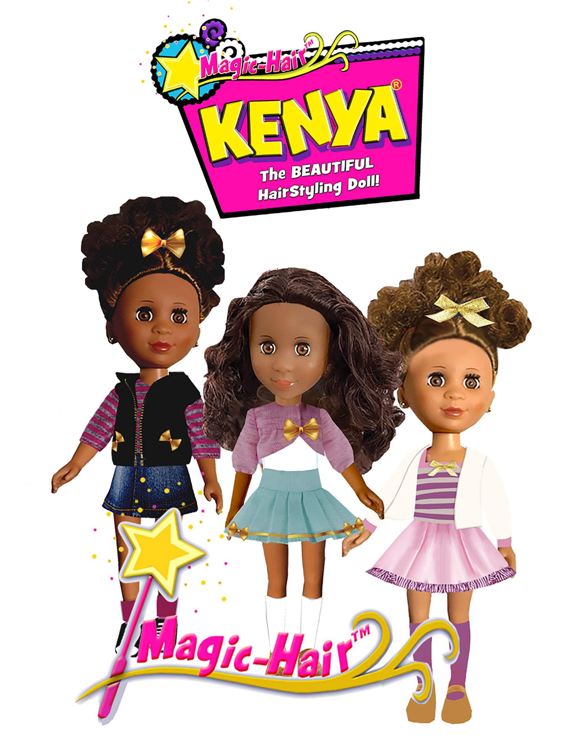 Kenya 13 inch Poseable Doll with Magic Hair and Accessories - Walmart.com