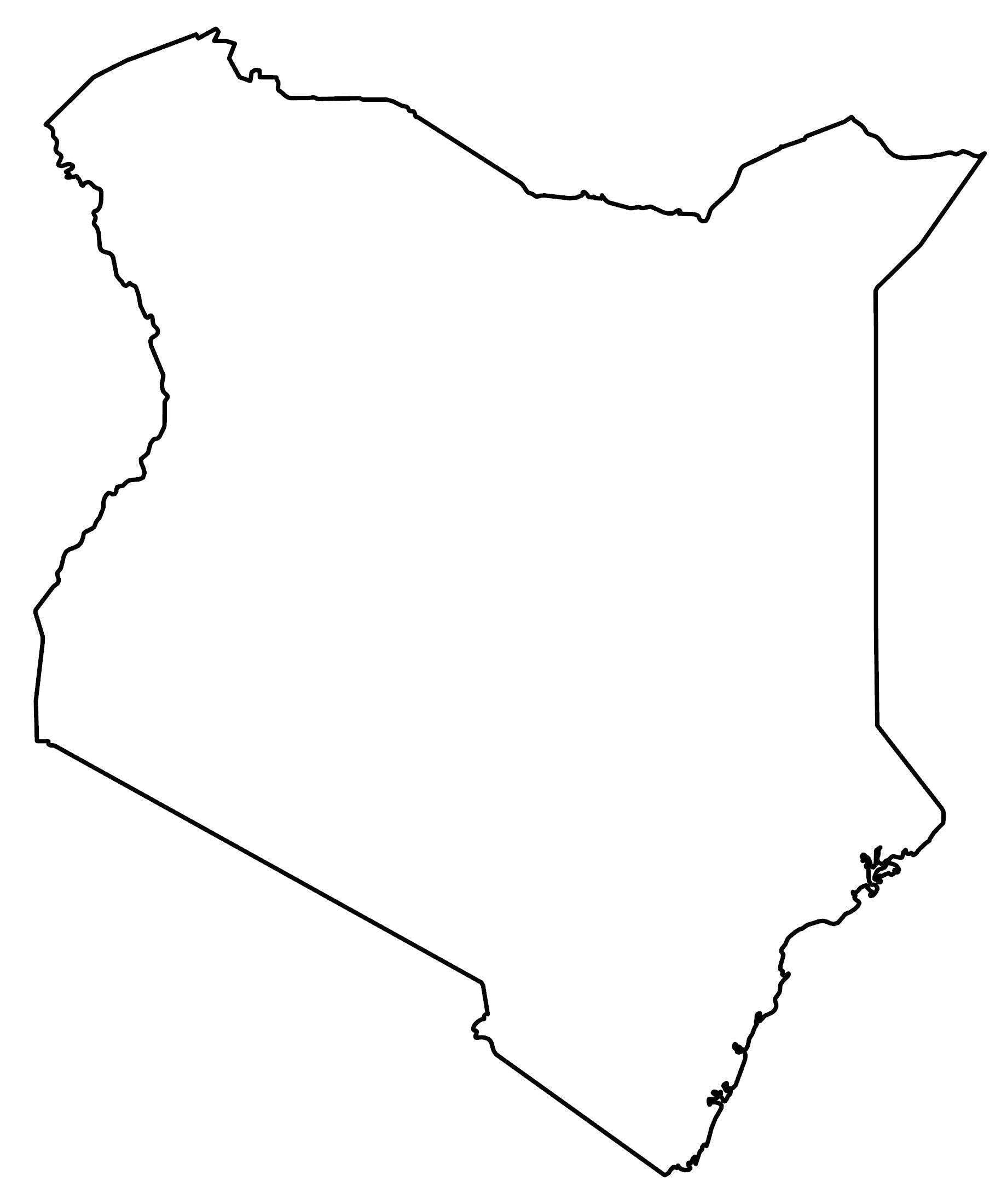 Kenya Blank Outline Map GLOSSY POSTER PICTURE PHOTO PRINT BANNER ...