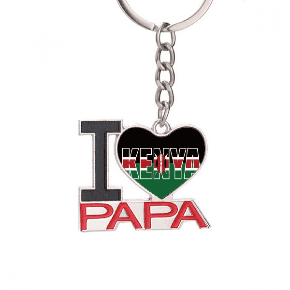 Kenya Country Flag Name Art Deco Fashion Keychain Metal Keyring Holder ...