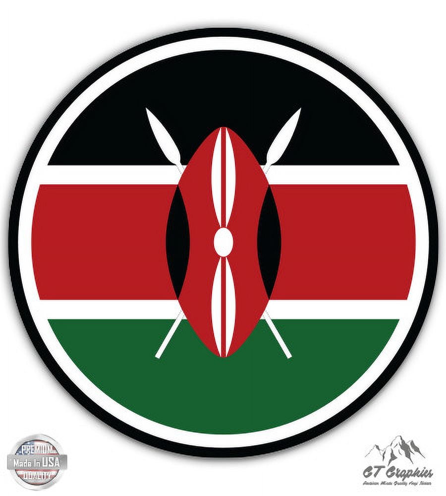 Kenya Flag - 5" Vinyl Sticker - For Car Laptop I-Pad - Waterproof Decal ...