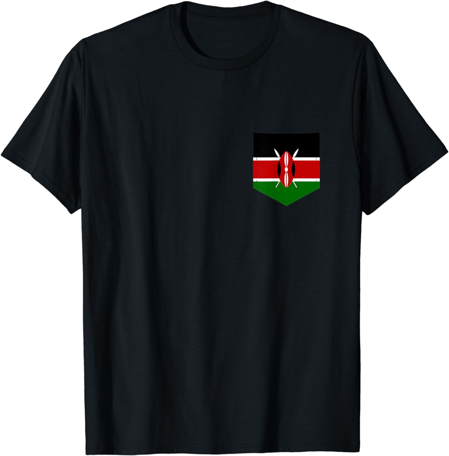 Kenya Flag T-Shirt with Printed Kenyan Flag Pocket - Walmart.com