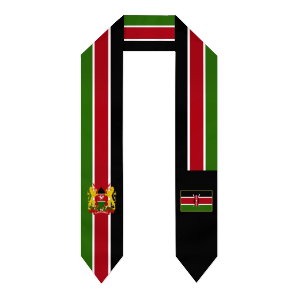 Kenya Flag Thick Graduation Sash Stole Scarf Double Sided Honor Stole ...