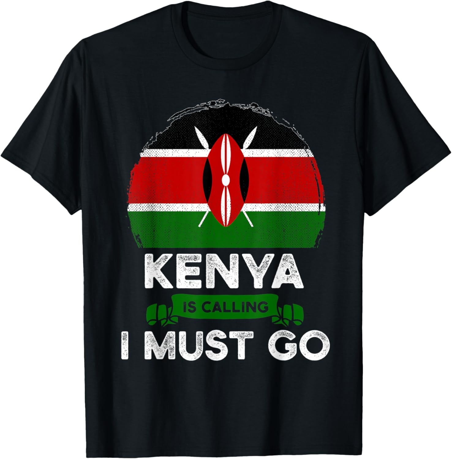 Kenya Is Calling I Must Go Heritage Kenyan Roots Pride Flag T-Shirt ...