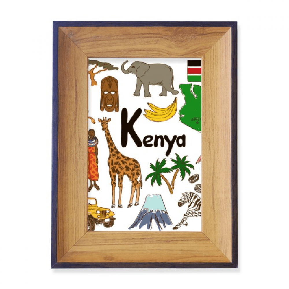 Kenya Landscap Animals National Flag Photo Frame Exhibition Display Art ...