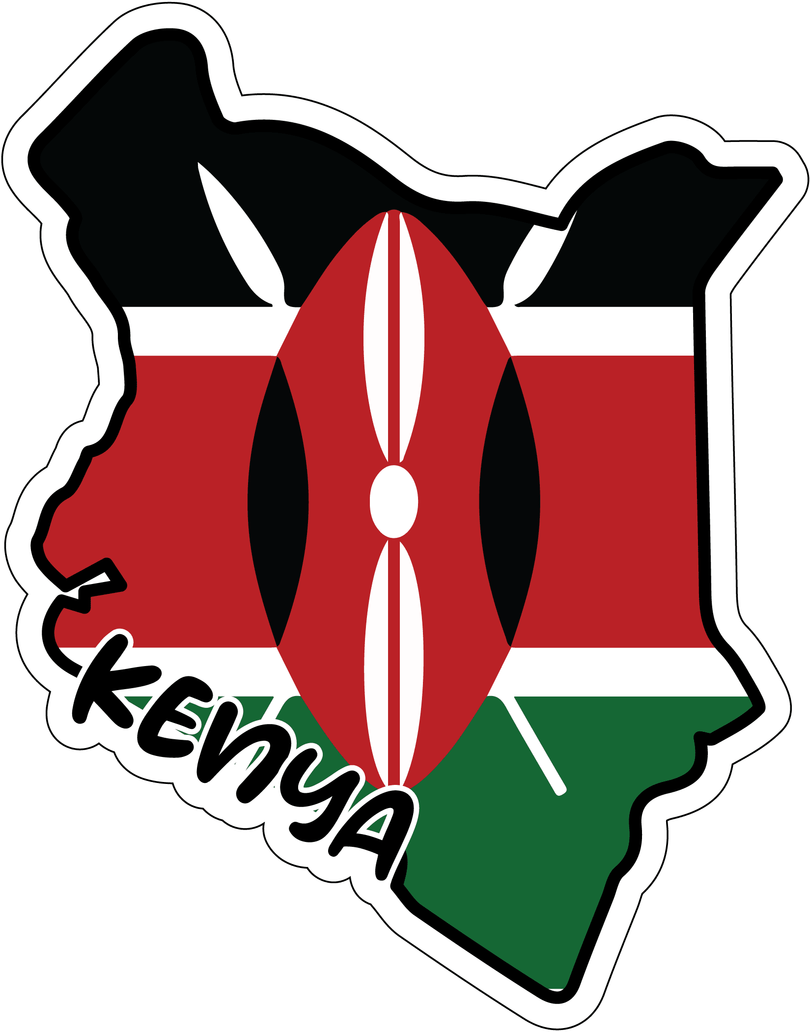 Kenya Map Flag Sticker Decal / Republic of Kenya / Harambee / Nairobi ...