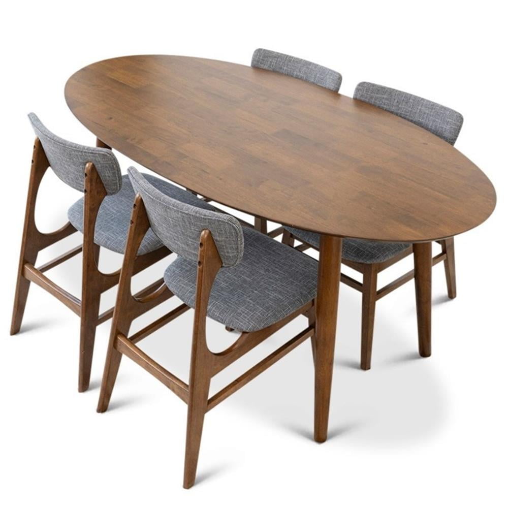 Kenya Modern Solid Wood Walnut Dining Room & Kitchen Table and Chair ...