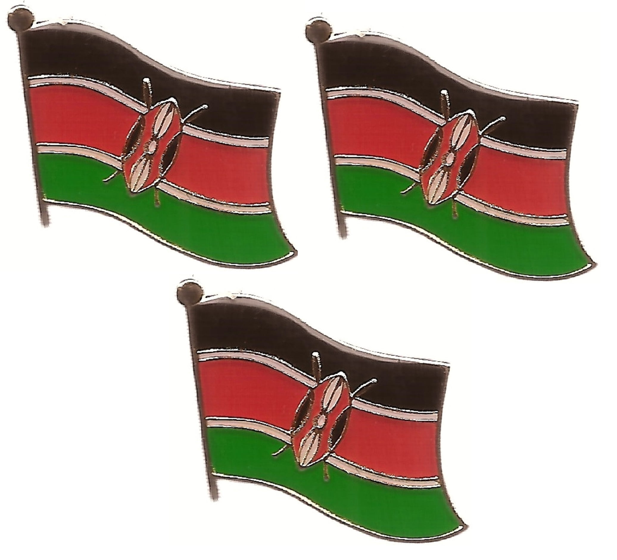 Kenya Single Flag Lapel Pins, Pack of 3 - Walmart.com