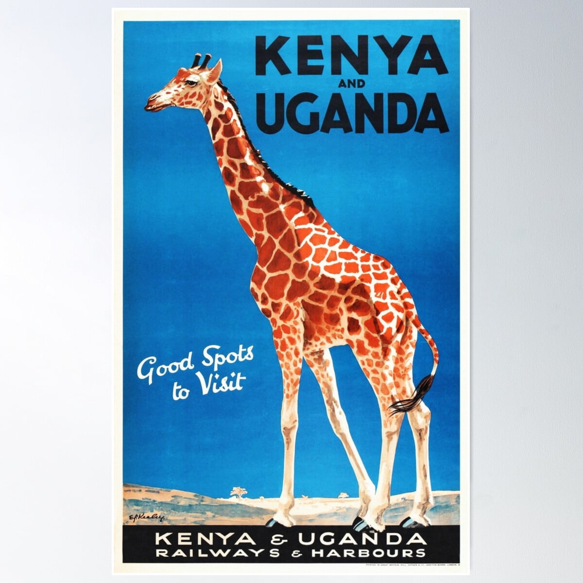 Kenya & Uganda Railways & Harbours Good Spots To Visit Vintage Travel Poster Poster Wall Art ...