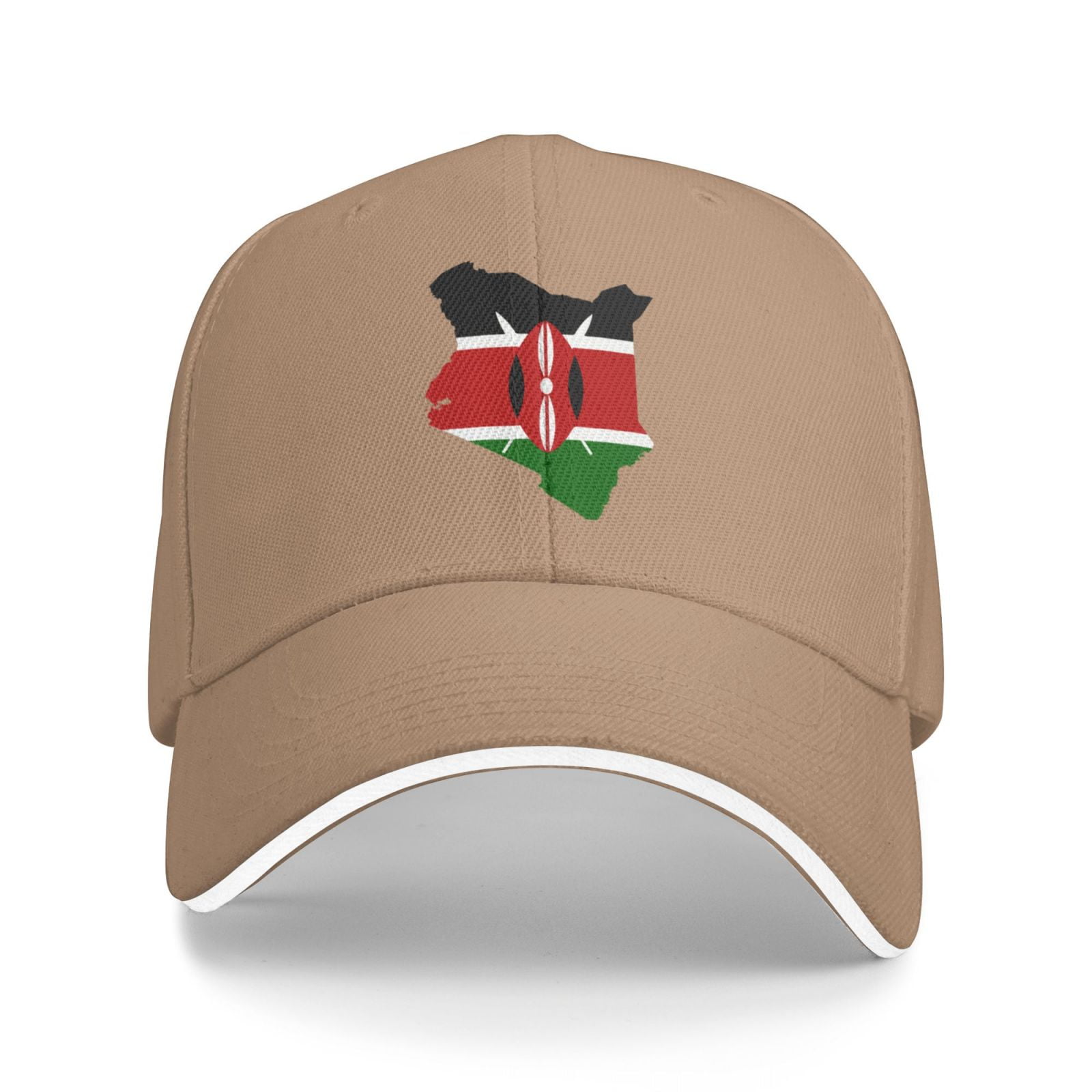 Kenyan Map And Flag Unisex Golf Baseball Cap Adjustable Sandwich Cap ...