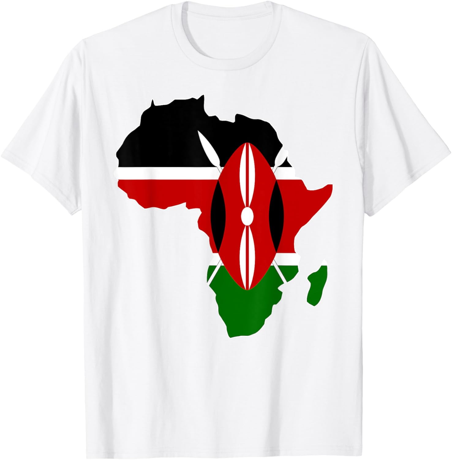 Kenyan pride with Kenya flag clipped inside Africa map T-Shirt ...