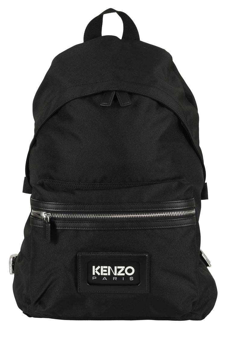 Kenzo Men's Black Backpack With Leather Logo Patch Black - Walmart.com