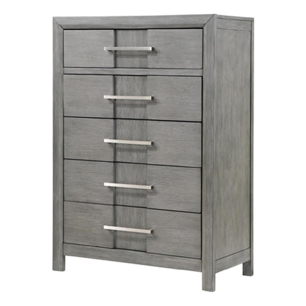 Kenzo Modern Style 5-Drawer Chest Made with Wood in Gray - Walmart.com