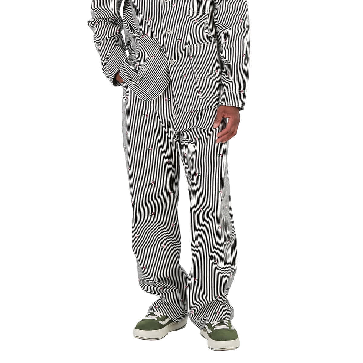 Kenzo Rinse Blue Denim Striped Floral Suisen Relaxed Fit Jeans, Waist Size 30" - Walmart.com