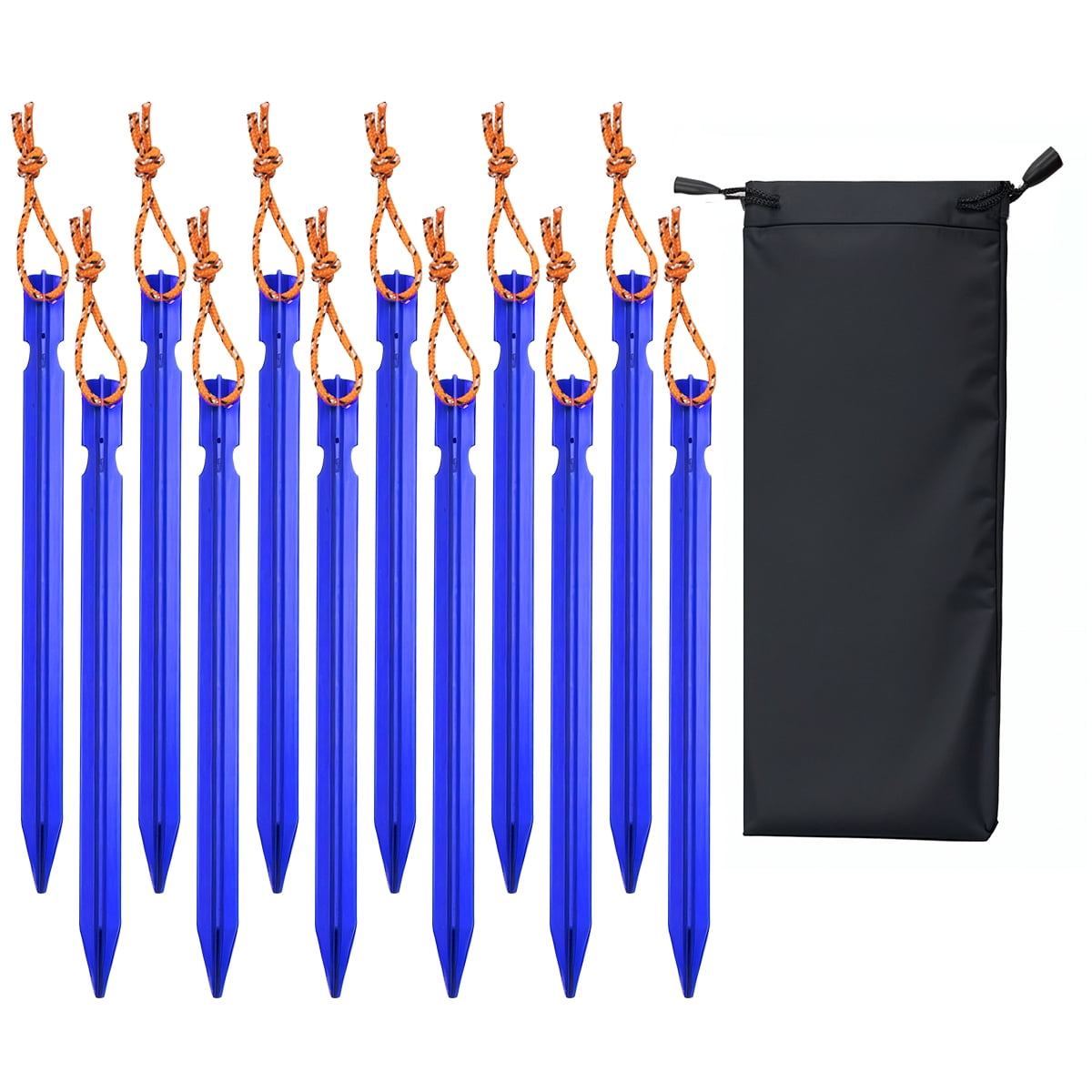 Keovoker 12 Pack Tent Stakes, 7-inch Ultralight Aluminum Ground Pegs ...