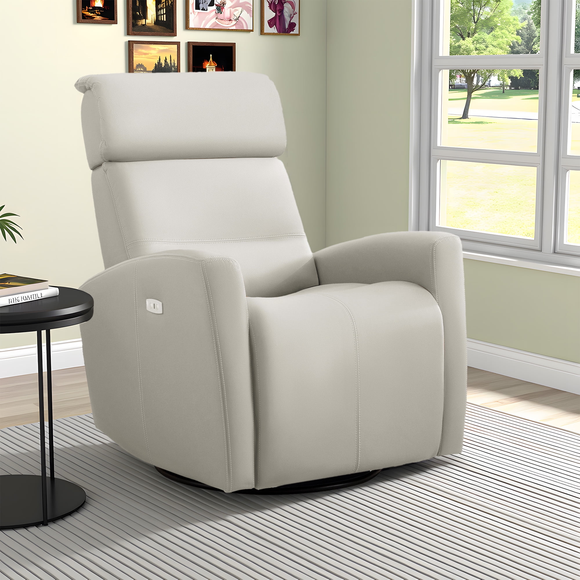 Kepane Modern Power Swivel Glider Recliner Chair - USB Port, Rocking ...