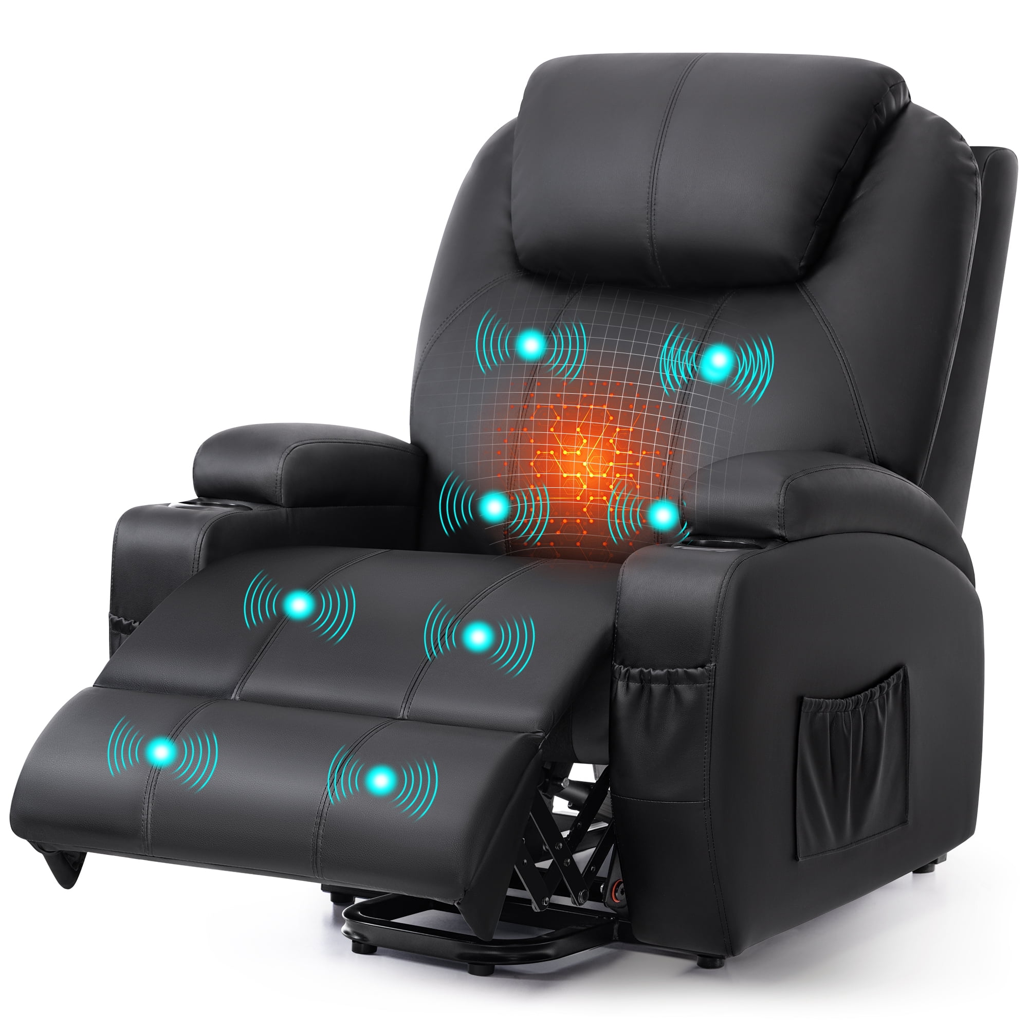 Kepane Power Lift Recliner for Elderly with Heat and Massage,Lay Flat ...