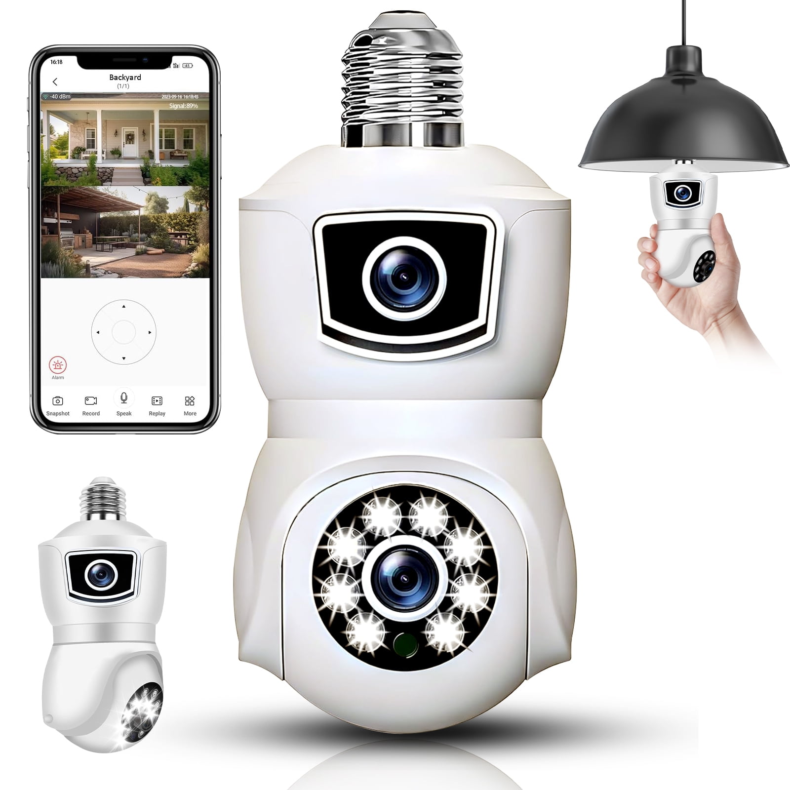 Kepeak 1080P Light Bulb Camera, Wi-Fi, Motion Tracking, Indoor/Outdoor ...
