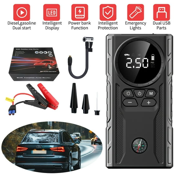 Kepeak Car Jump Starter With Air Compressor Power Bank 1800A 39800mAh ...