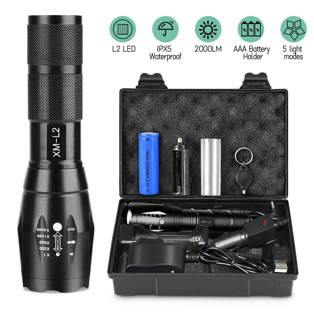 Kepeak Flashlight, Super Bright , Tactical Rechargeable Flashlights Set ...