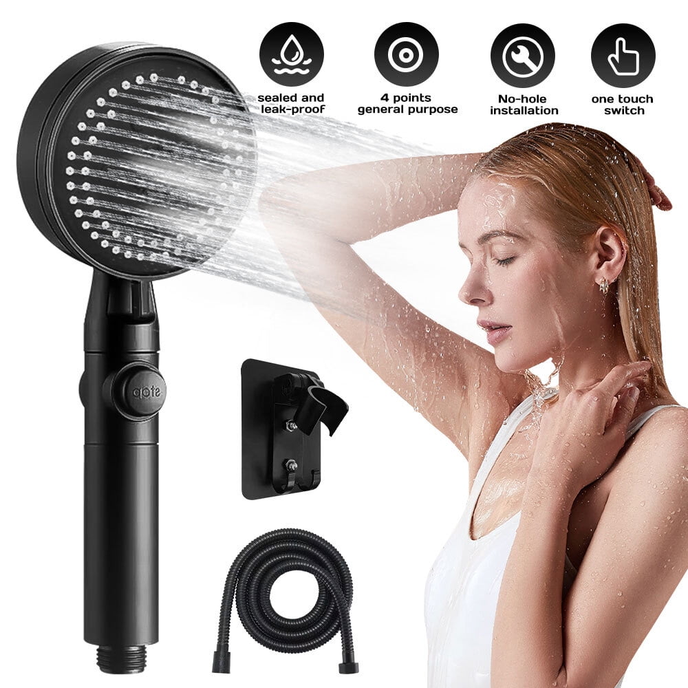 Kepeak High Pressure 8 Functions Shower Head with Handheld, Built-in Power Wash for Tubs Tiles ...