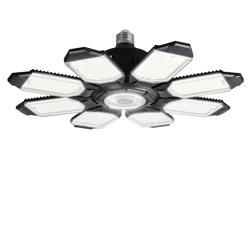 Kepeak LED Garage Ceiling Lights, 200W 6500K with 8+1 Deformable Panels ...