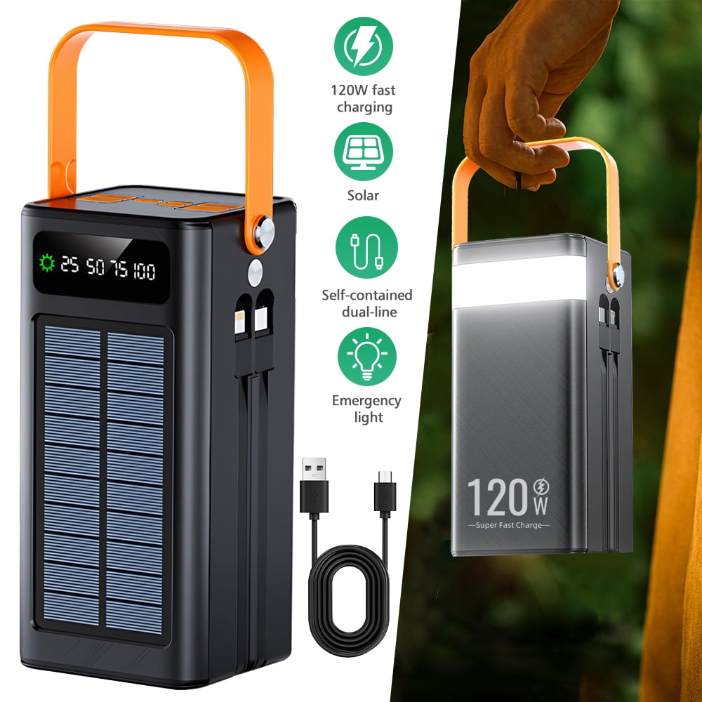 Kepeak Portable Solar Charger Power Bank 50000mAh with USB-A USB-C and ...