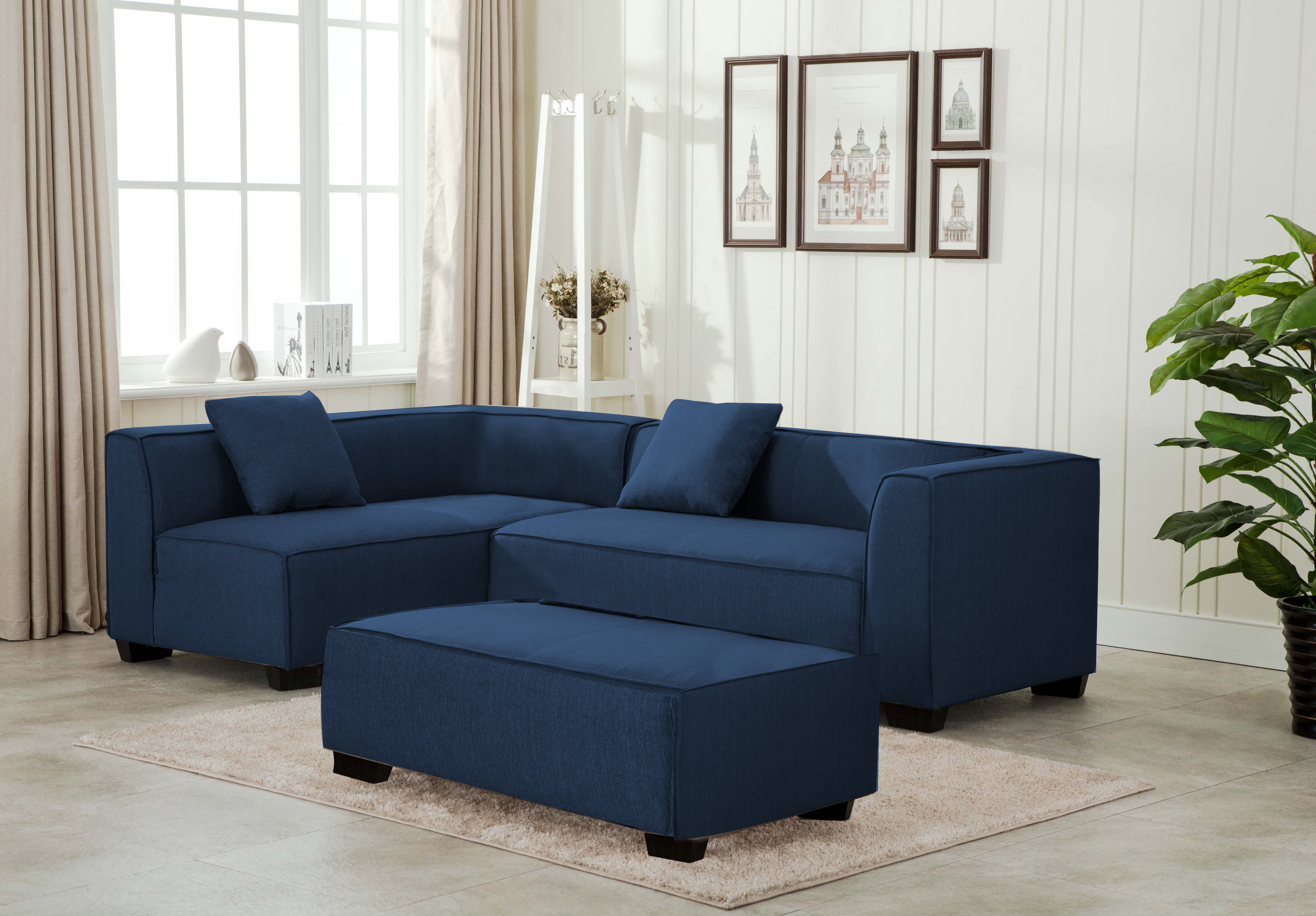 Kepler Modular Yarn Polyester Sectional with Matching Ottoman and Throw ...