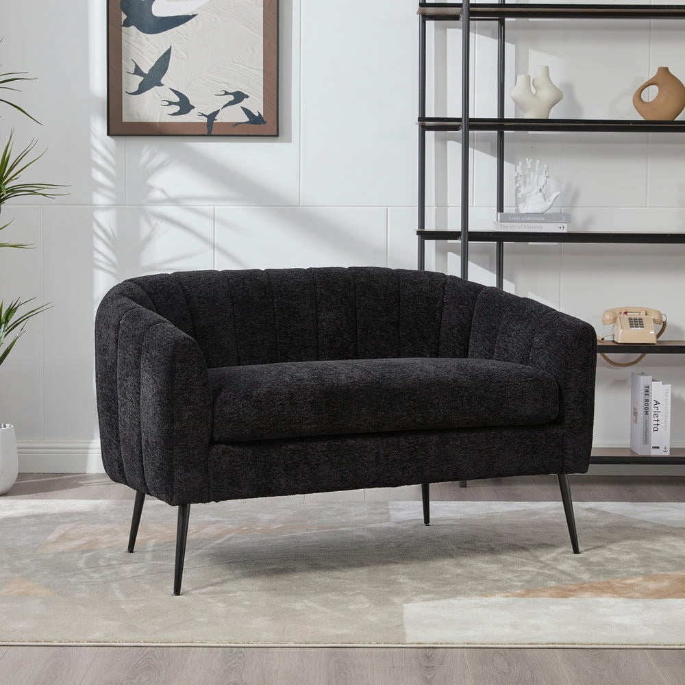 Kepooman 3-Piece Modern Accent Chair with Metal Legs and Channel Tufted ...