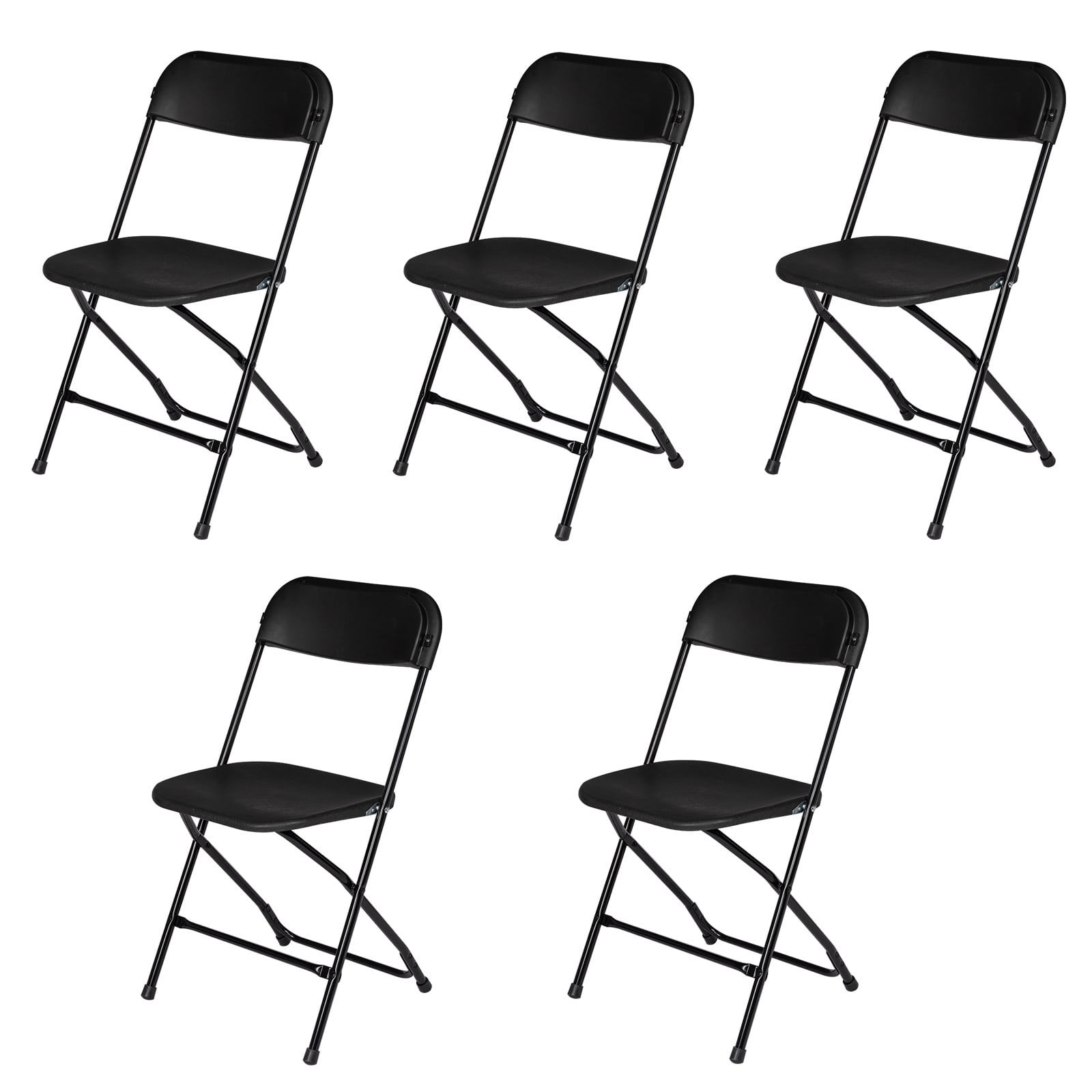 Kepooman 5 Pack Outdoor Folding Plastic Folding Chairs, Indoor Outdoor ...