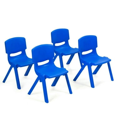 Topbuy 6-Piece Toddler Classroom School Stackable Chairs Set, Blue ...