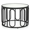 Gymax 2-Tier 24'' Round Coffee Table w/ Oval Swivel Brackets & Reeded ...