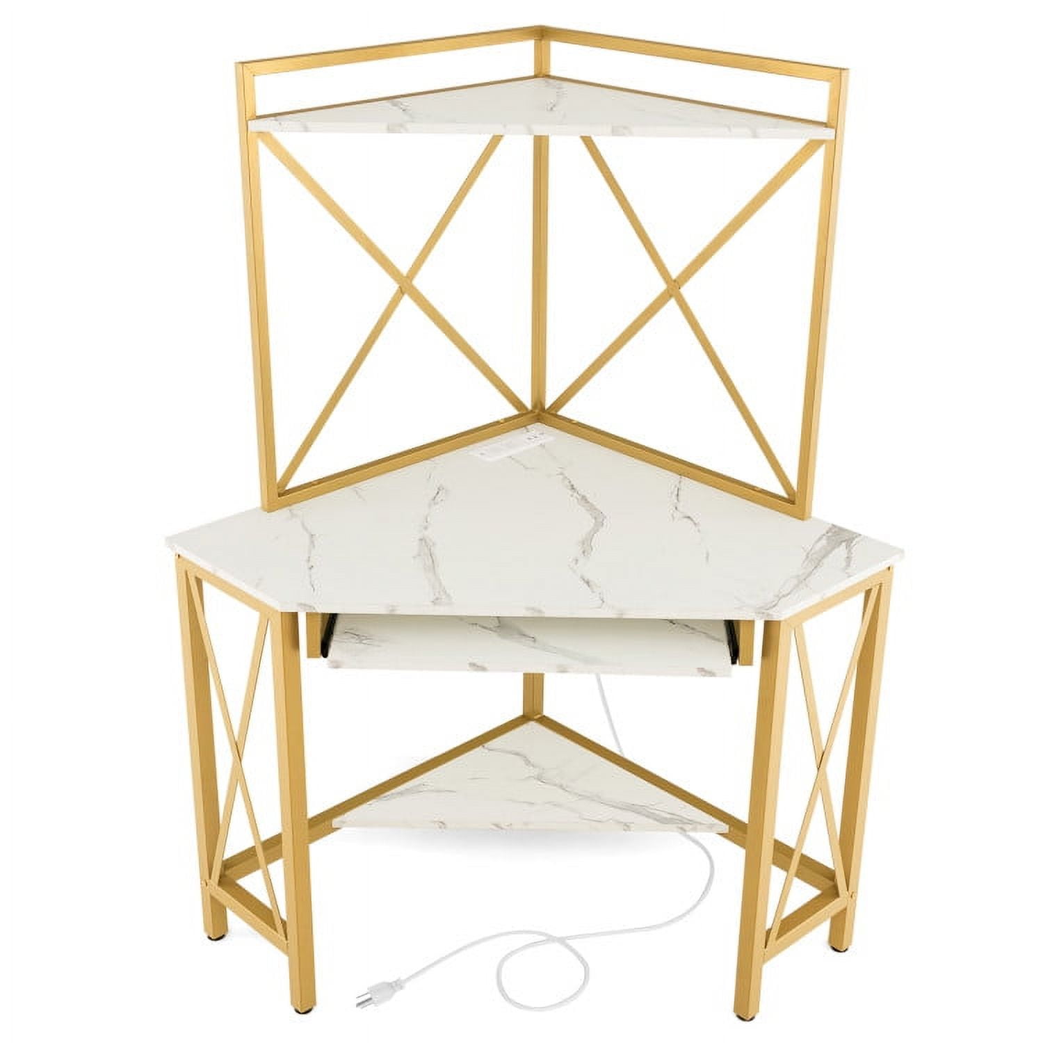 Kepooman Computer Desk Corner Table, Writing Desk Laptop PC Table ...