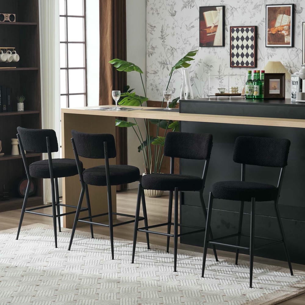 Kepooman Counter Bar Stools, Counter Stool,Set of 4 Modern Bar Stools ...