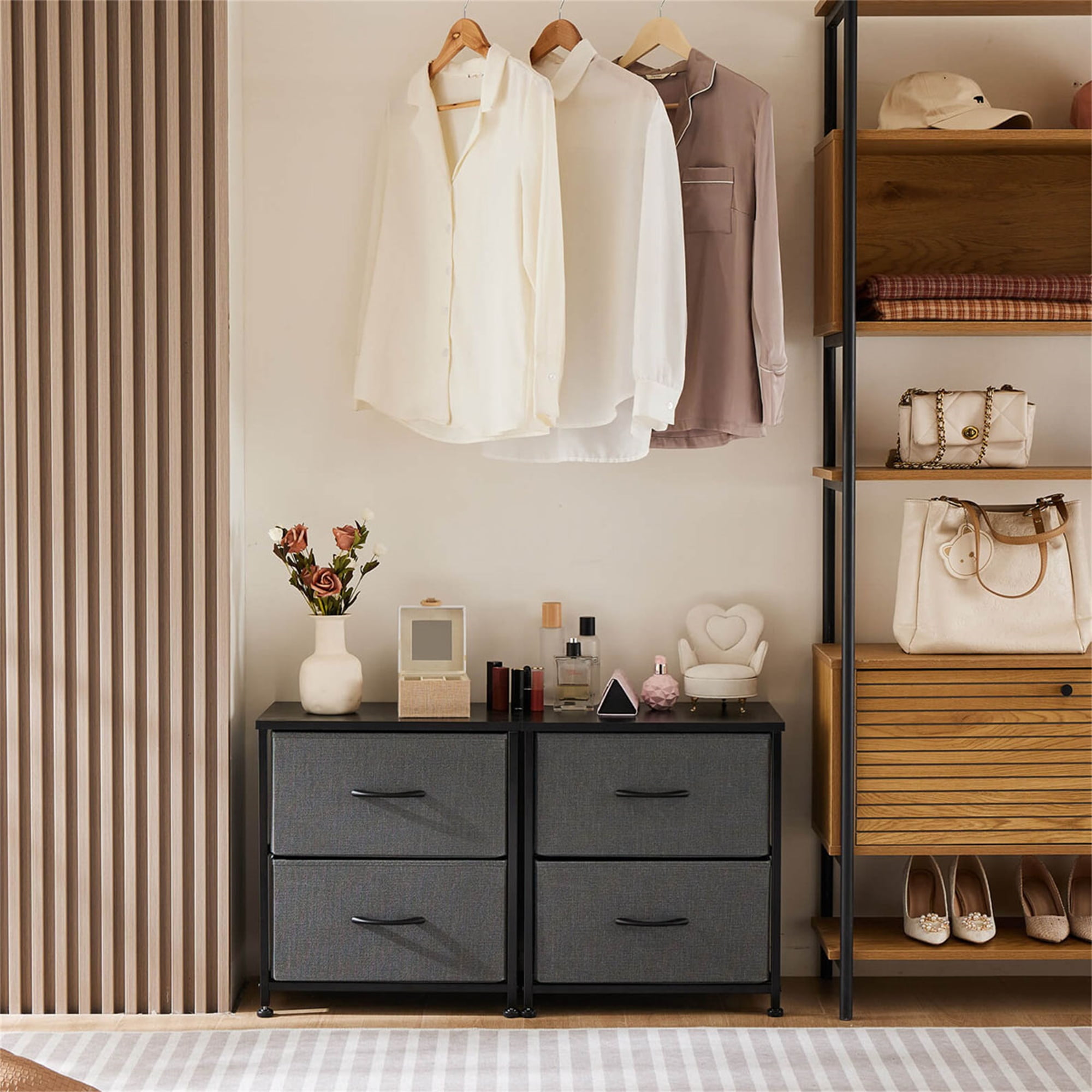 Kepooman End Table with 2 Drawers for Bedroom,Bedside Nightstand ...