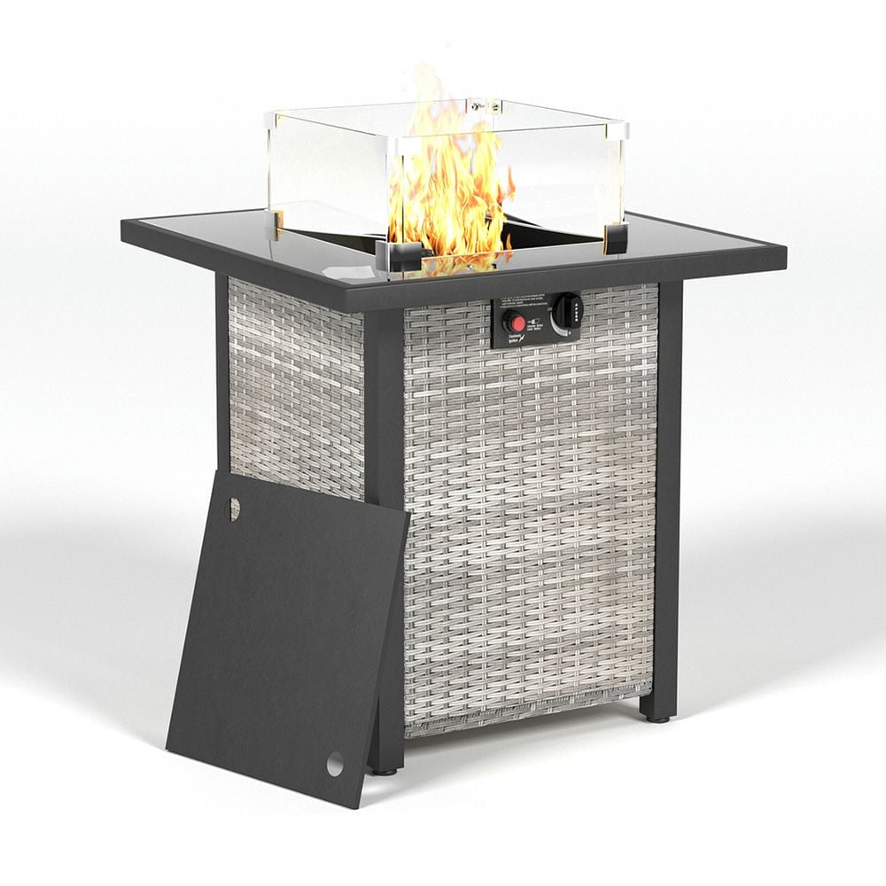 Kepooman Fire Table, Outdoor Fire Pit Table,28 Inch Propane Fire Pit ...