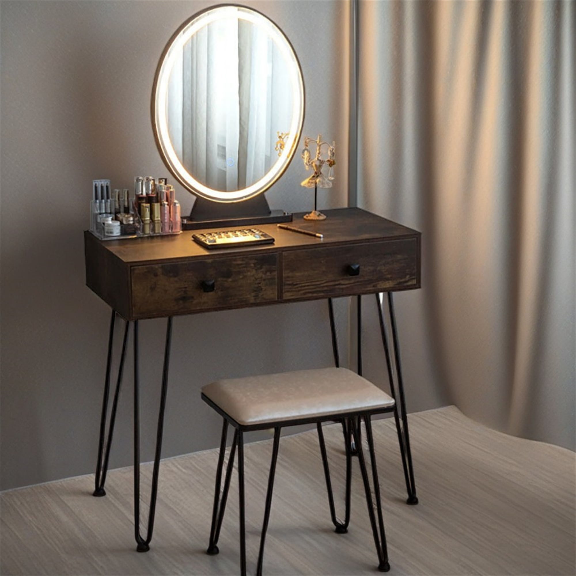 Kepooman Makeup Dressing Table Modern Vanity Set, Industrial Makeup ...