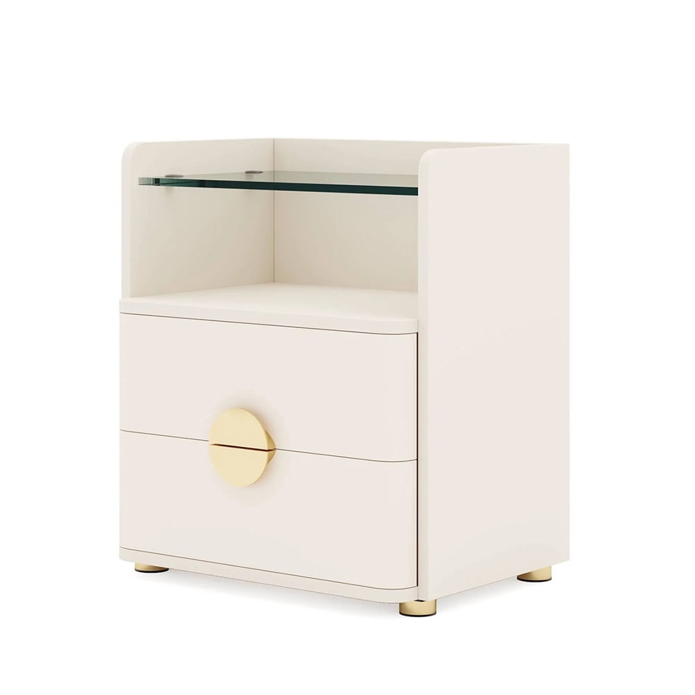 Kepooman Nightstand, Side Table with Drawers, End Table with Open Shelf ...