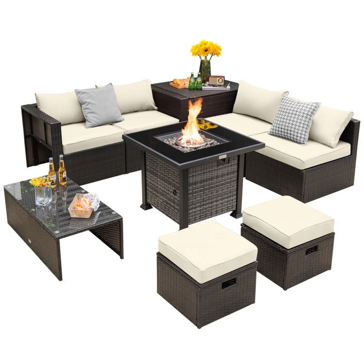 Kepooman Outdoor Collection Set, Patio Conversation Table Chair Set ...