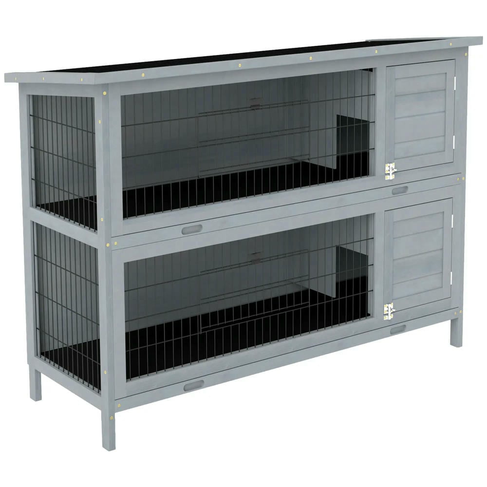 Kepooman Rabbit Hutch, Rabbit Coop,Bunny Cage,54" 2-Story Large Rabbit ...