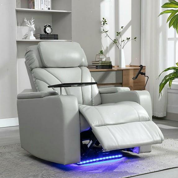 Kepooman Recliner Chair with USB Charging Port and Hidden Arm Storage ...