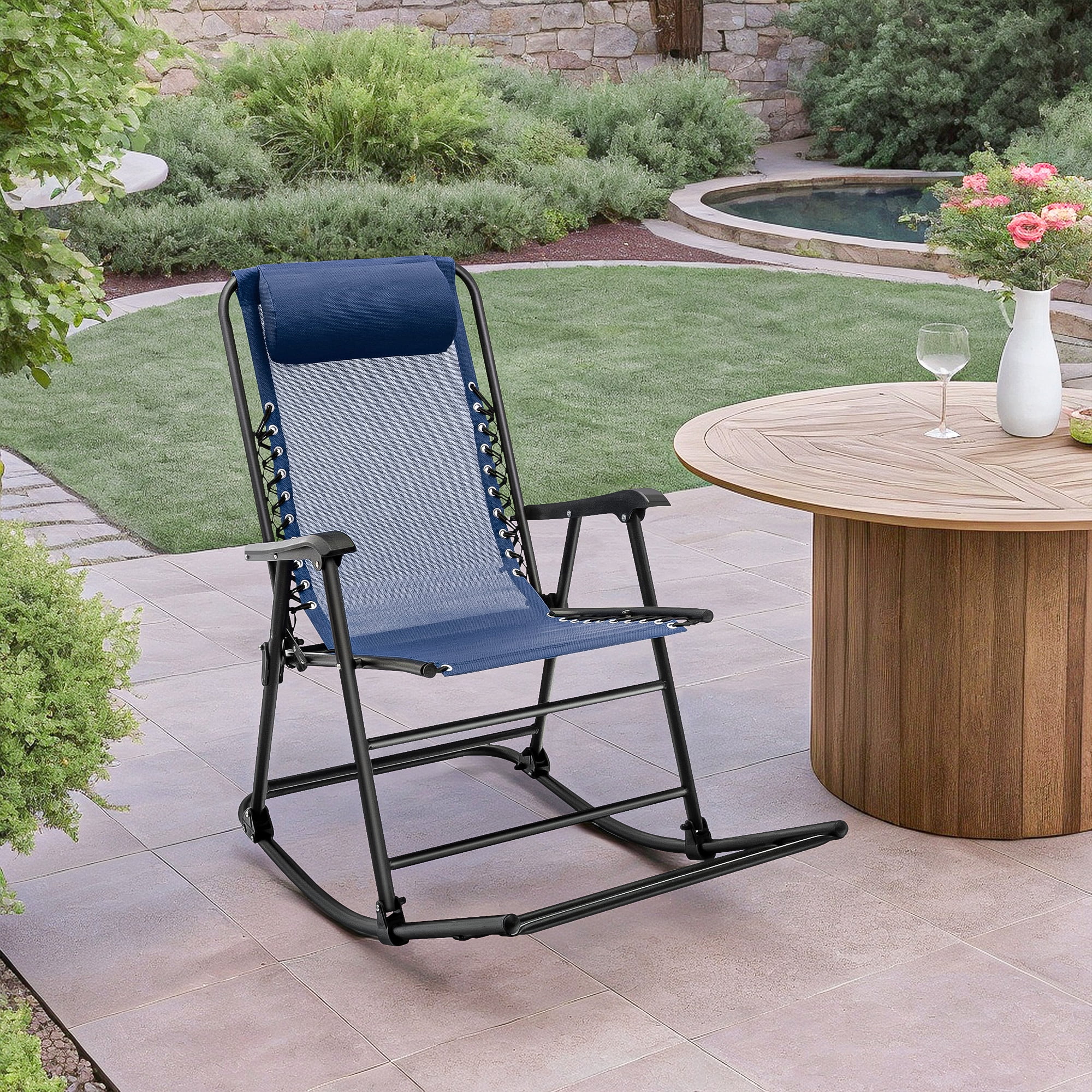 Kepooman Rocking Chairs Outdoor, Outdoor Patio Camping Lightweight ...